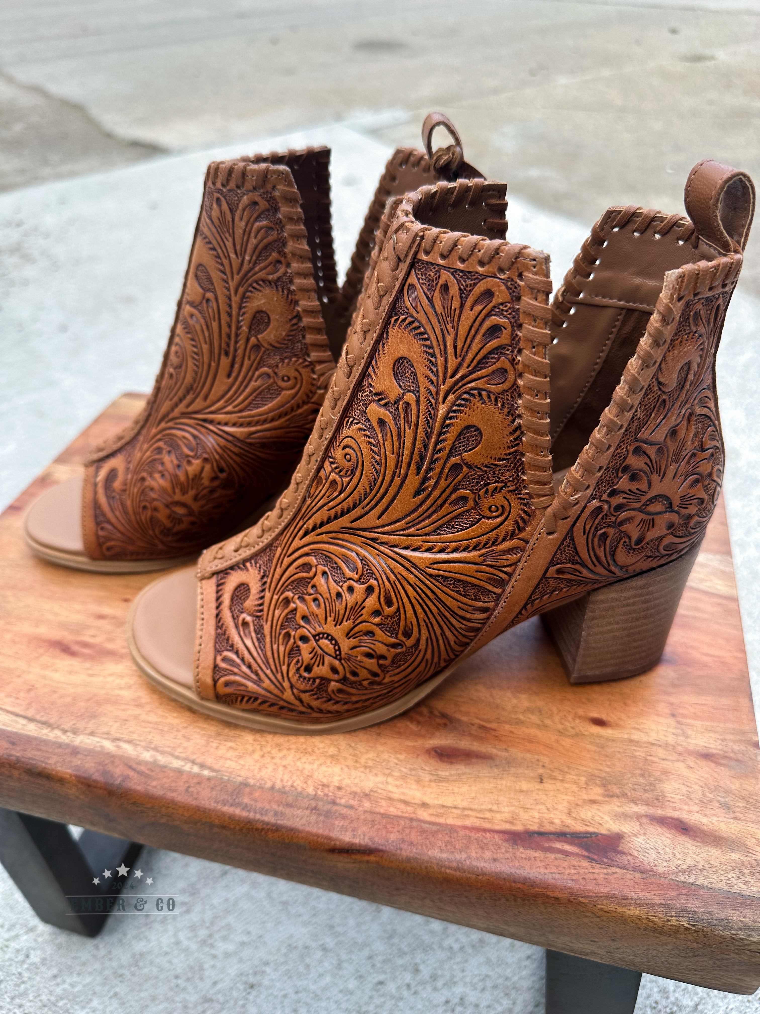 Belle Hand-Tooled Heels – Ember and Co