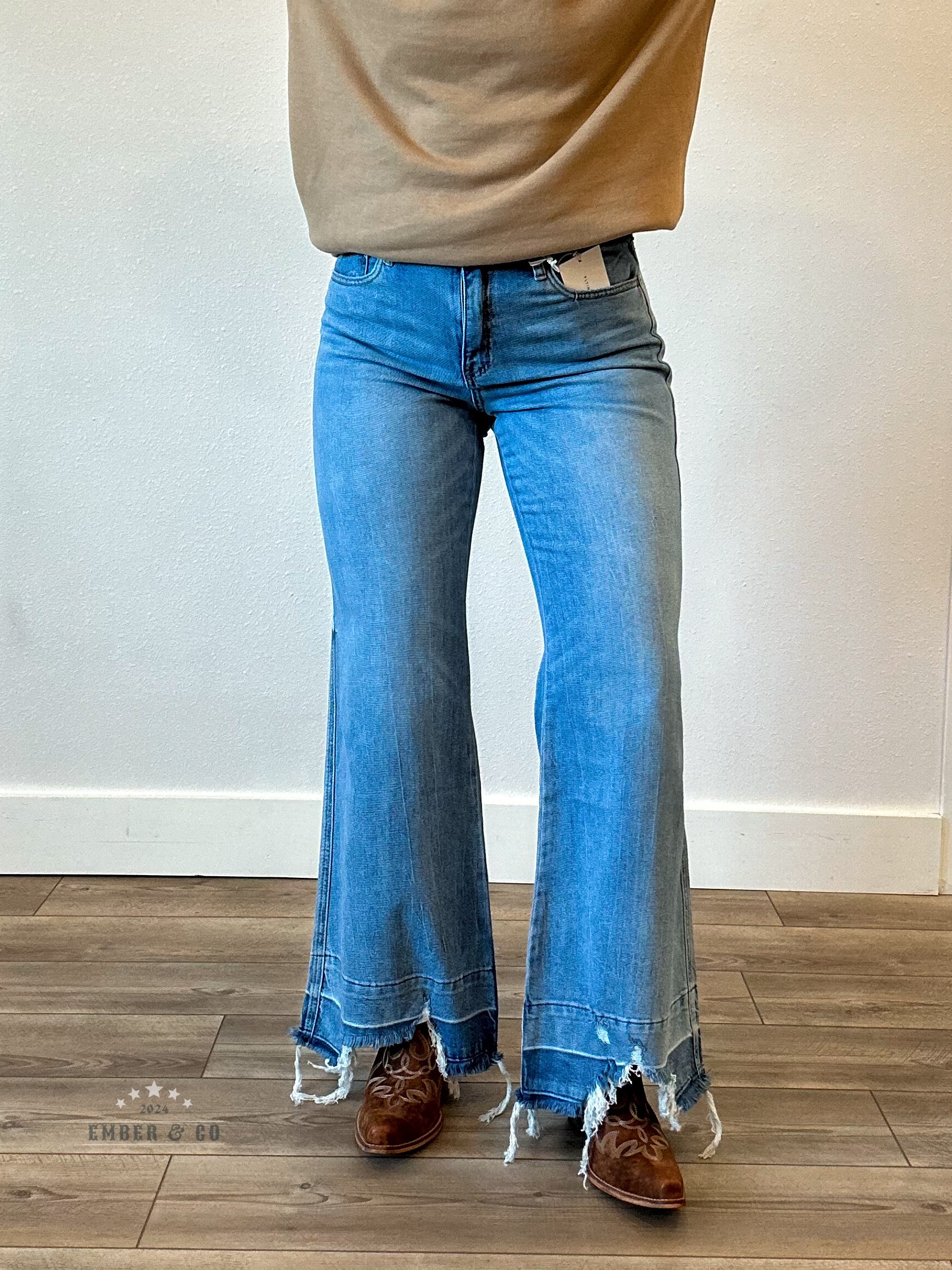 High Rise Flare Stretch Denim – Ember and Co